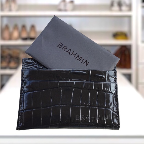 Brahmin | Accessories | Brahmin Black Card Holder Sleek Design New With ...